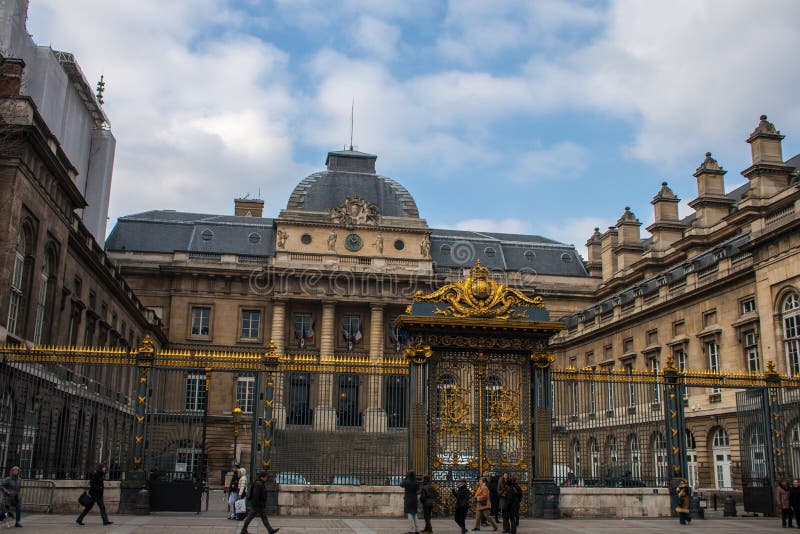 Justice Palace Paris France Editorial Photography - Image of adorned ...