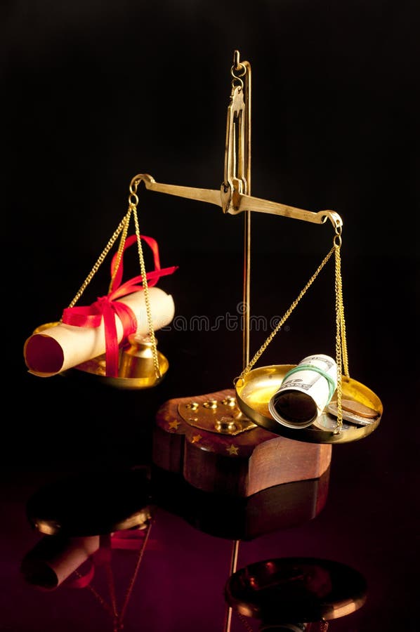 Blank Roll of Paper on Justice Balance Scale Stock Image - Image of ...