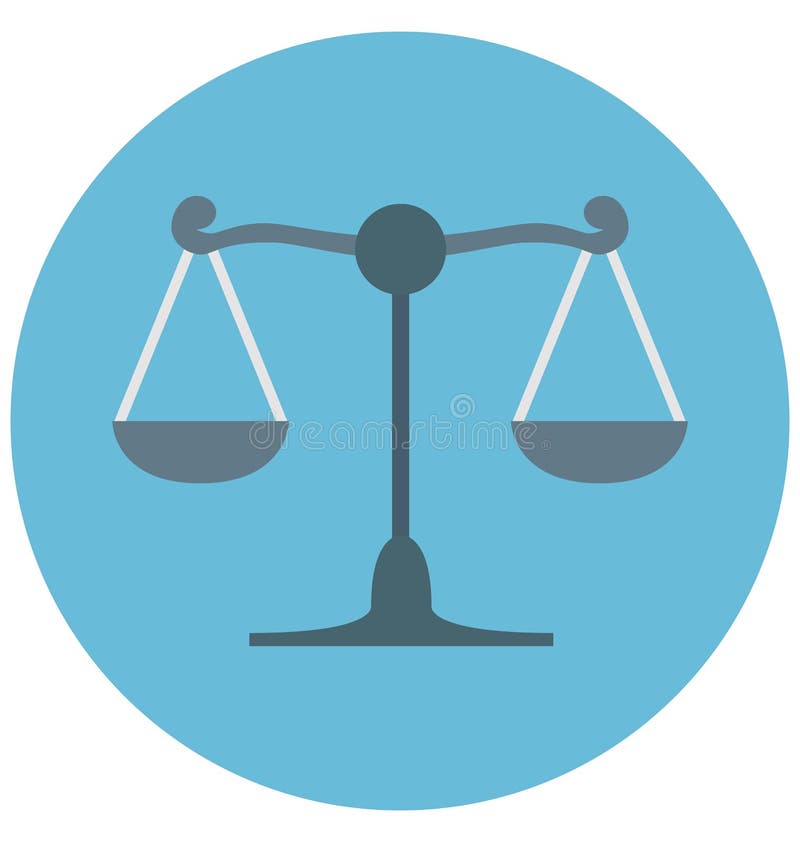 Justice Scale Color Isolated Vector Icon that Can Be Easily Edit or ...