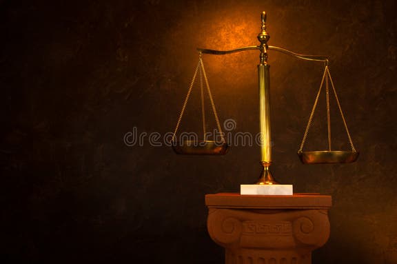 Justice Scale on Greek Column Stock Image - Image of system, scale ...