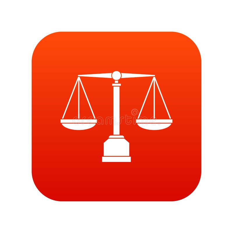 Justice Scale Icon Digital Red Stock Vector - Illustration of brass ...