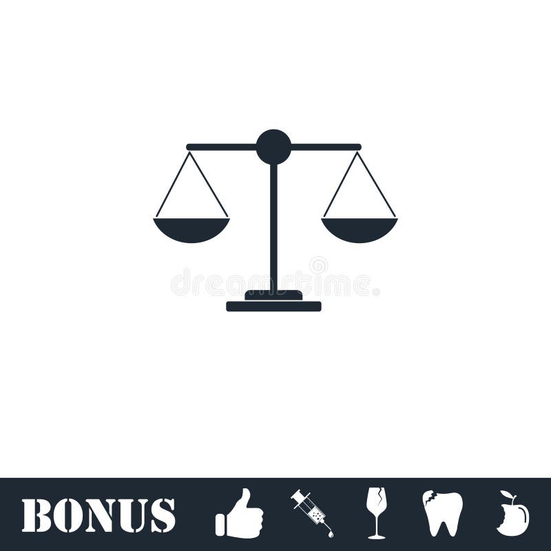 Justice scale icon flat stock vector. Illustration of crime - 151801330