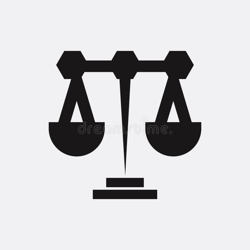 Justice Scale Icon. White Background. Grading Pictogram Scale Vector ...