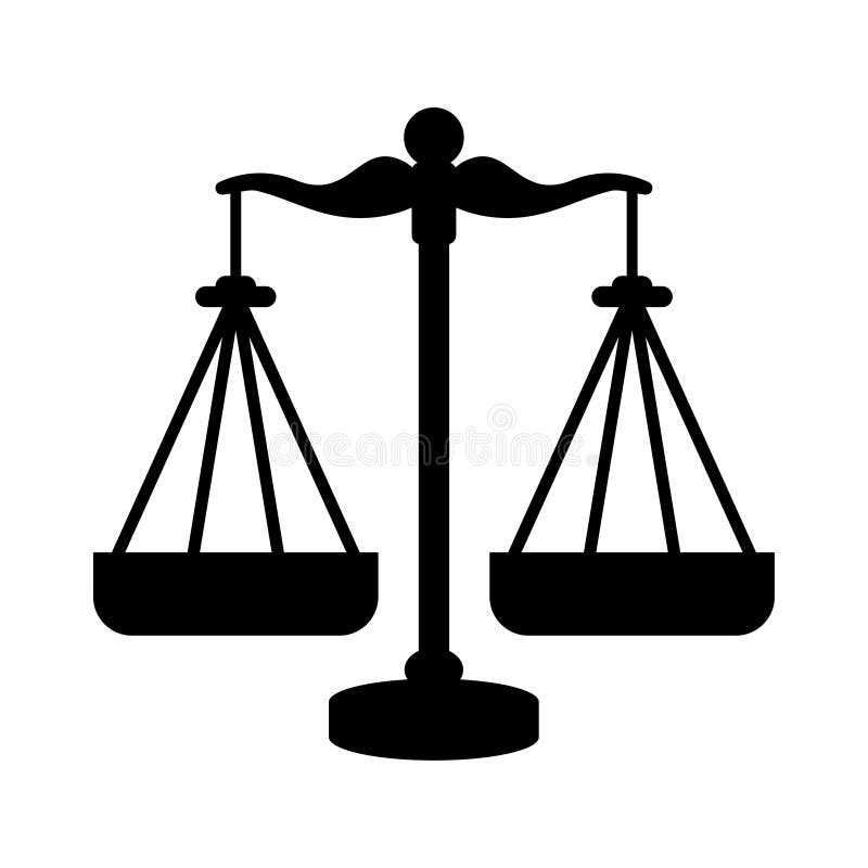 Justice Scale Icon. White Background Stock Illustration - Illustration ...
