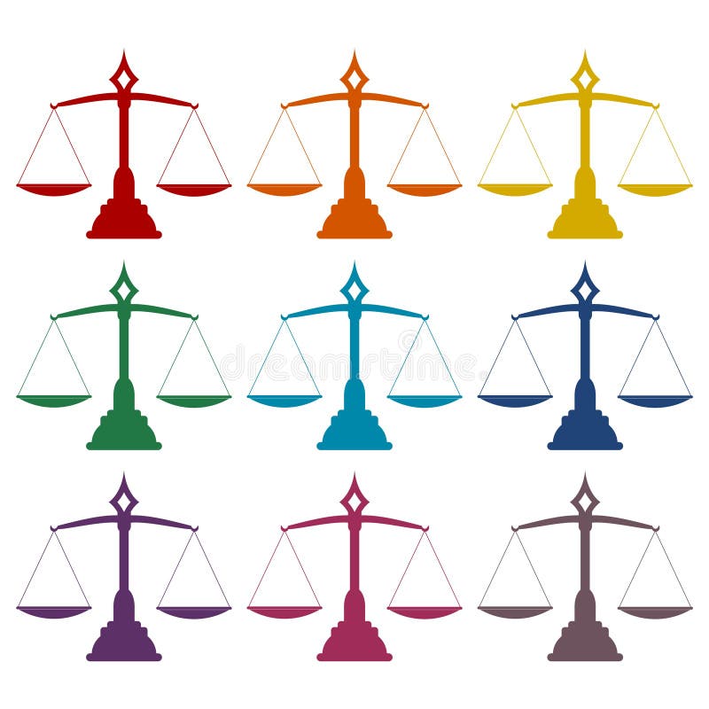 Justice scale stickers set stock vector. Illustration of lawyer - 83731897