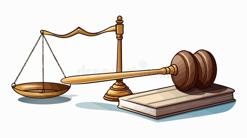 Justice Scale and Pen Vector Icon Cartoon Vector Illustration Stock ...