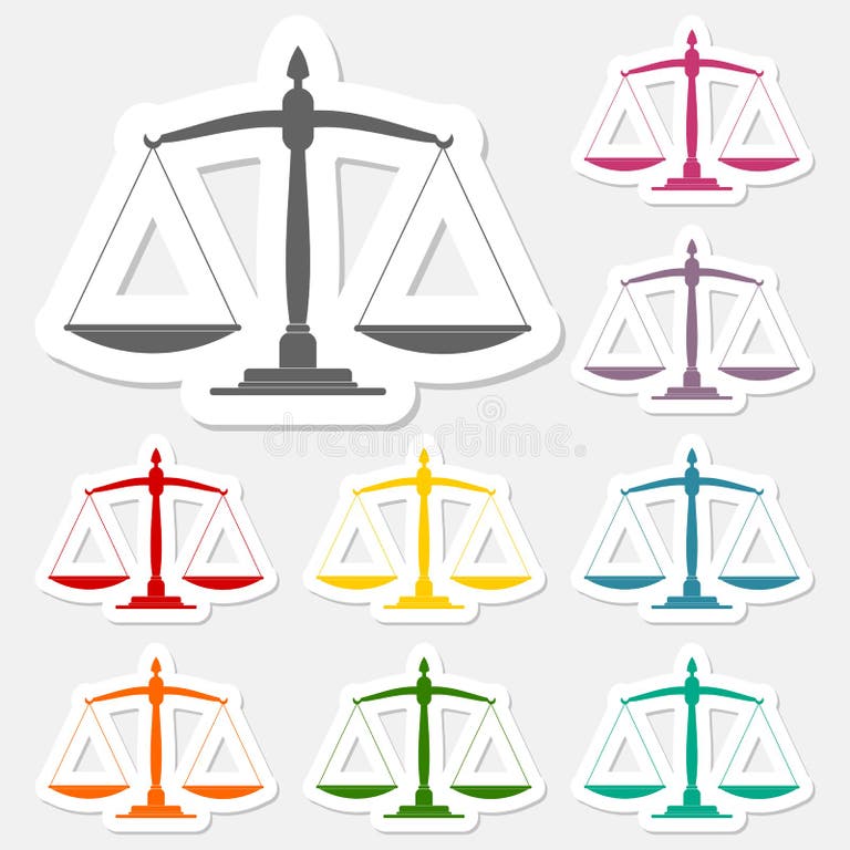 Justice scale stickers set stock vector. Illustration of lawyer - 83731897