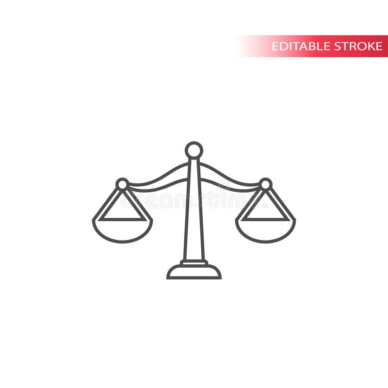 Justice Scale Law Symbol Thin Line Stock Illustrations – 1,438 Justice ...