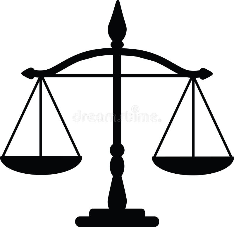 Scales of Justice and Weights Stock Illustration - Illustration of ...