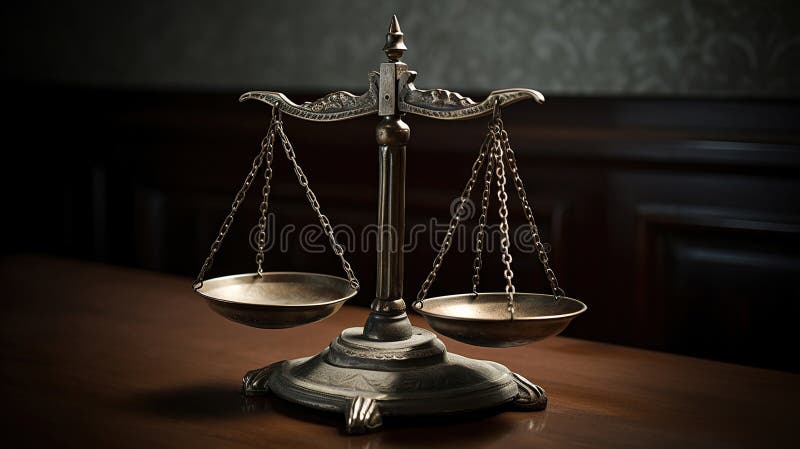 Justice Scales Concept of the Law, Judicial Scales. Generative Ai Stock ...