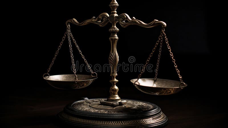 Justice Scales Concept of the Law, Judicial Scales. Generative Ai Stock ...