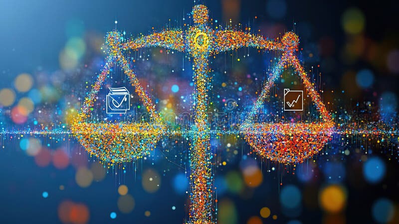 Justice Scales, Digital Illustration, Balance, Fairness, Equality Stock ...