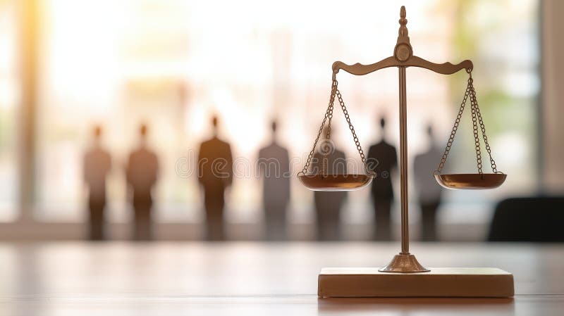 Justice Scales with Diverse People , Silhouette with Balanced Community ...