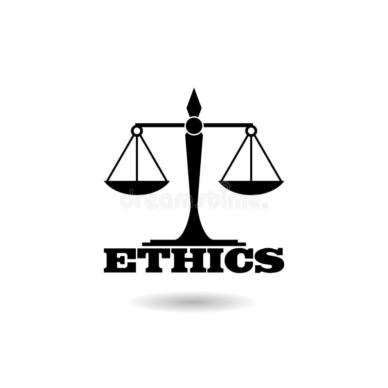 Justice Scales Ethics Icon with Shadow Stock Vector - Illustration of ...
