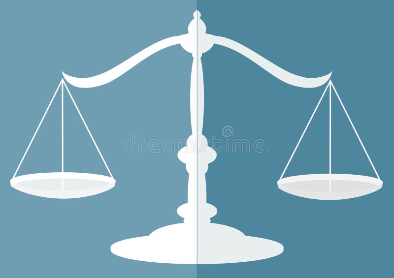 Justice scales stock vector. Illustration of blue, simple - 45700837