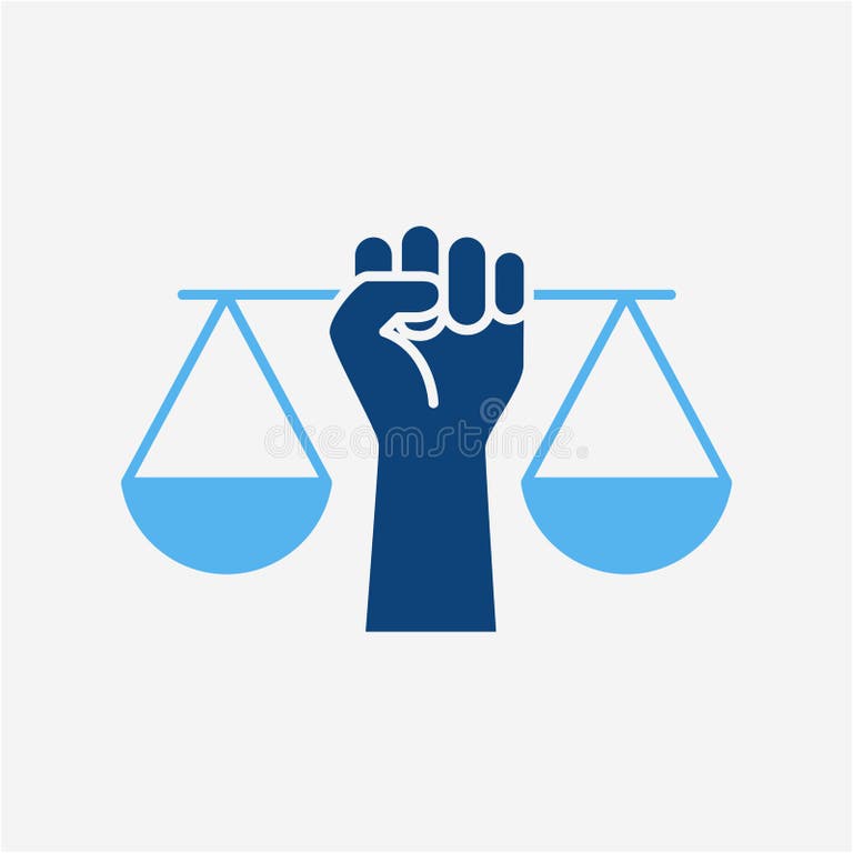 Justice Scales in Hand Icon Template Design Stock Vector - Illustration ...