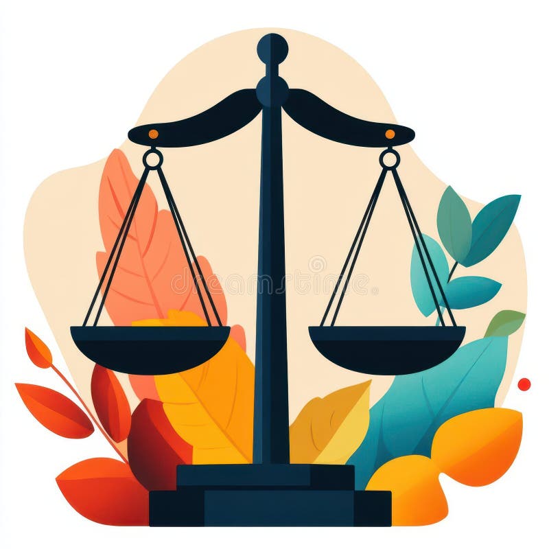 Justice Scales with Human Rights Symbols, Representing Global Equality ...