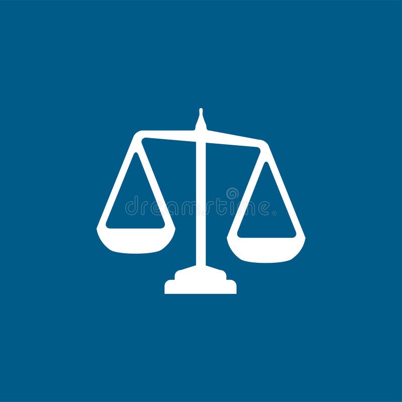 Justice Scales Red Icon on White Background. Red Flat Style Vector ...