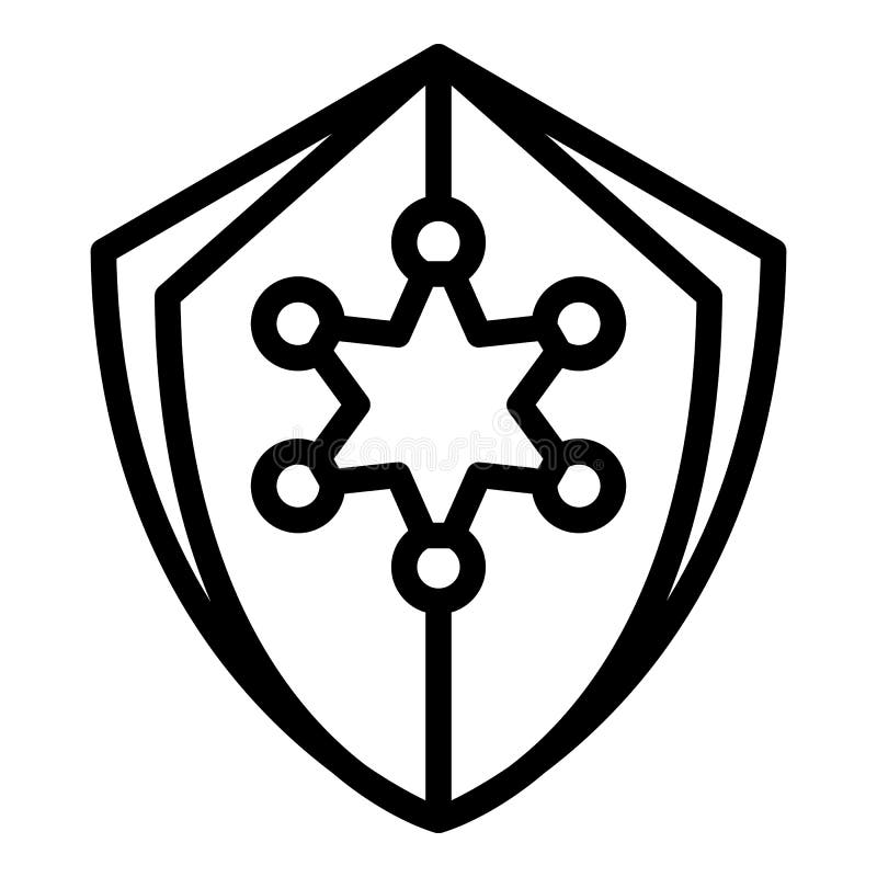 Justice Shield Icon, Outline Style Stock Vector - Illustration of line ...