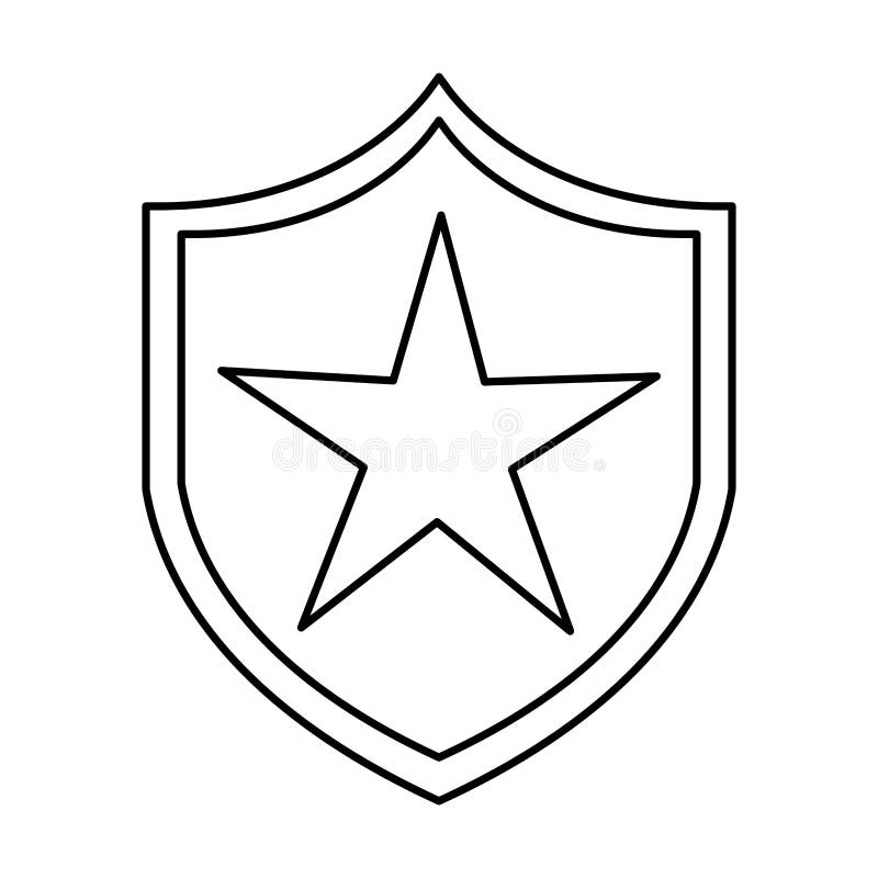 Justice Shield with Stars Isolated Icon Stock Vector - Illustration of ...