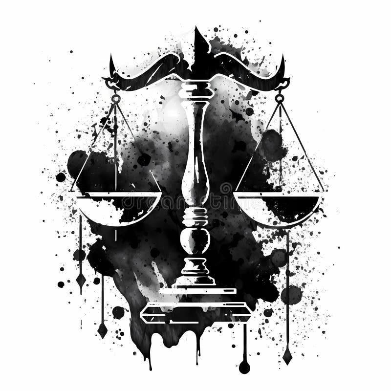 Justice Symbol Black and White. Generative AI Stock Illustration ...