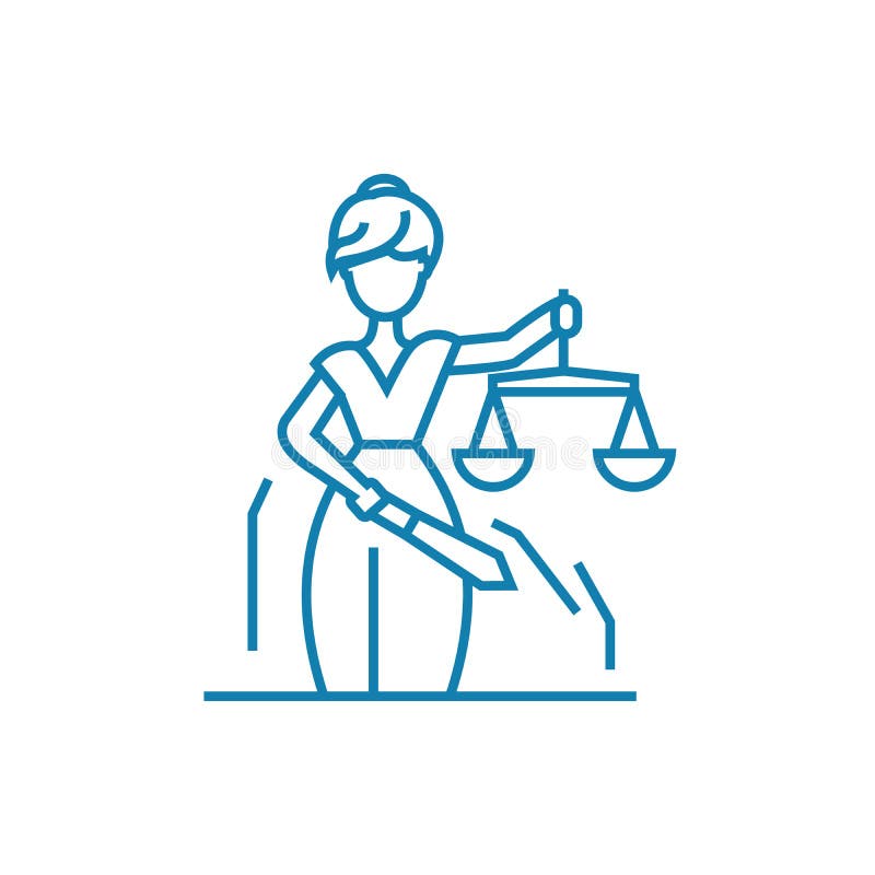 Judicial System Line Icon Concept. Judicial System Flat Vector Symbol ...