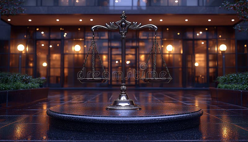 Justice Table in Courthouse, Legal System Balance Concept Generated by ...