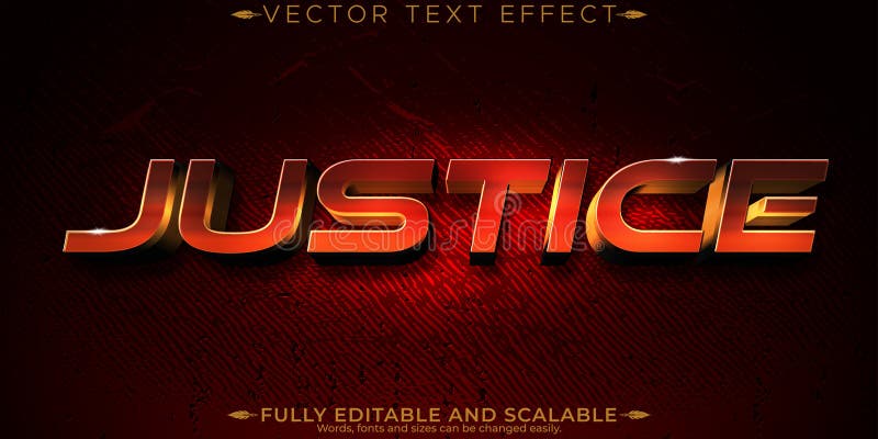 Justice Text Effect Editable Judge and Hcrime Text Style Stock Vector ...