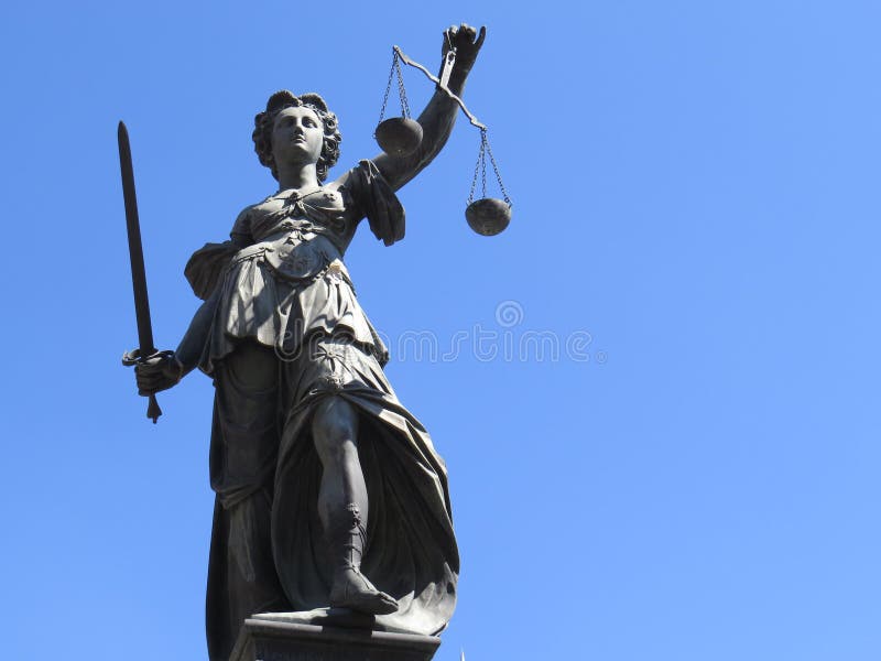 Themis, Femida or Justice Goddess Sculpture on White Stock Image ...