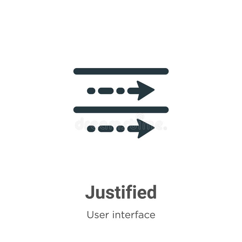 Justified Vector Icon on White Background. Flat Vector Justified Icon ...
