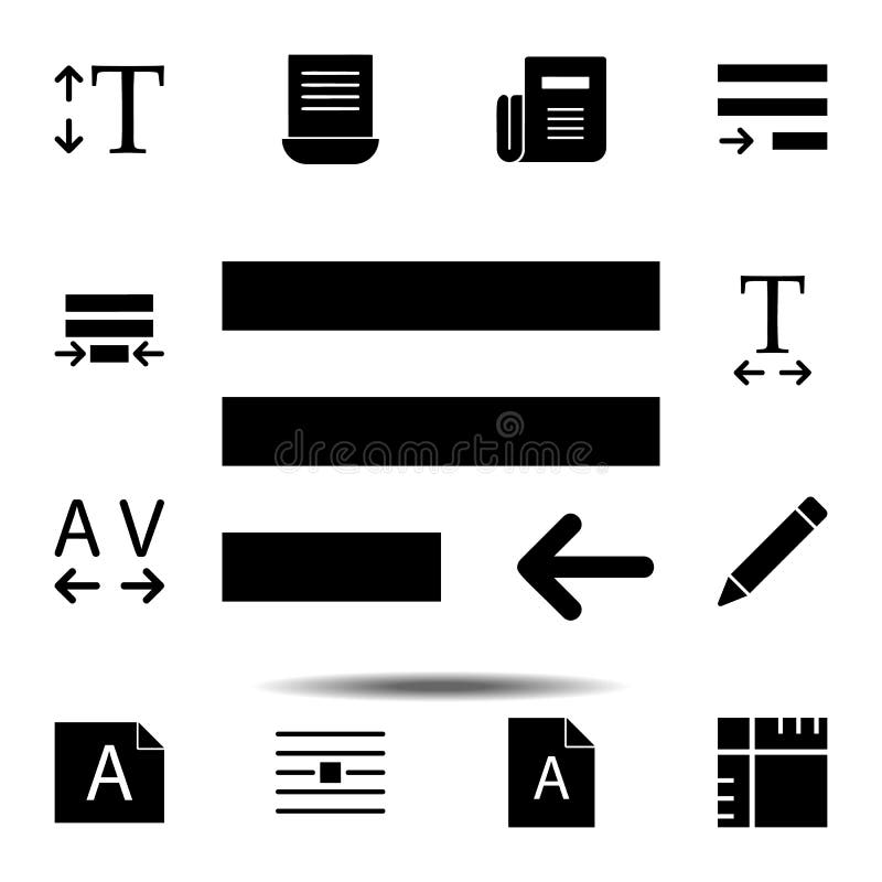 Justify, Text Icon. Simple Glyph, Flat Vector of Text Editor Set Icons ...