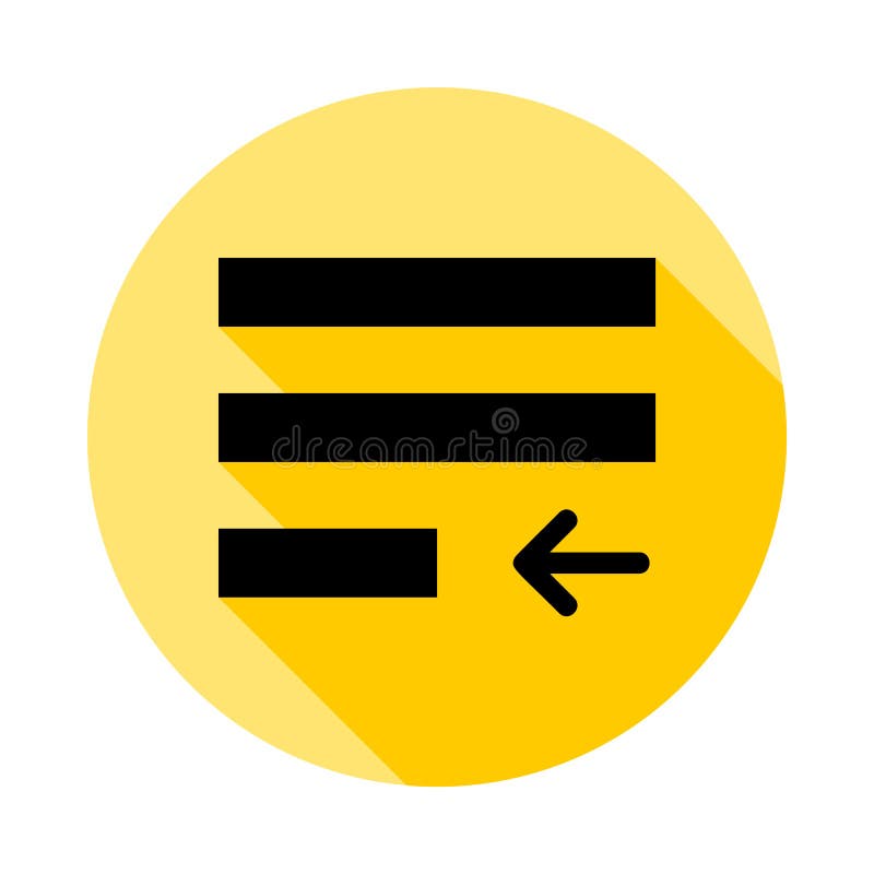 Justify, Text Outline Icon in Long Shadow Style Stock Illustration ...