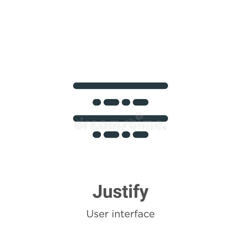 Justify Vector Icon on White Background. Flat Vector Justify Icon ...