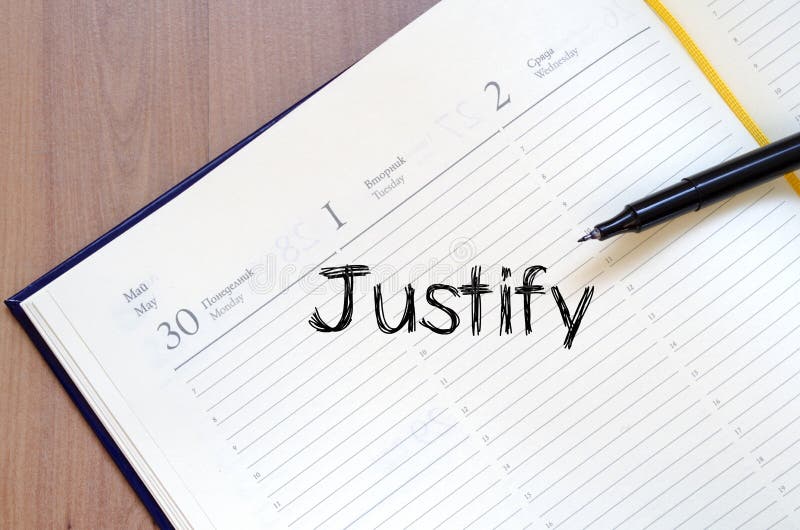 Justify write on notebook stock image. Image of answer - 88513905