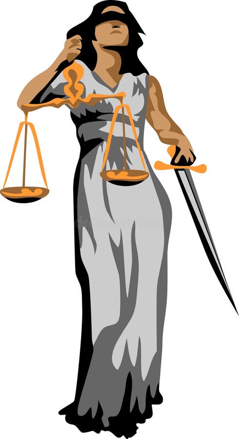 Justitia Law Color Icon Vector Illustration Stock Vector - Illustration ...