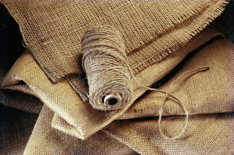 Indian Jute Bags and Rope India Stock Photo - Image of closeups, string ...