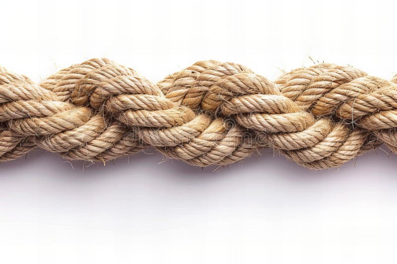Jute Rope Wavy Line Isolated on a White Background. the Rope Forms a ...