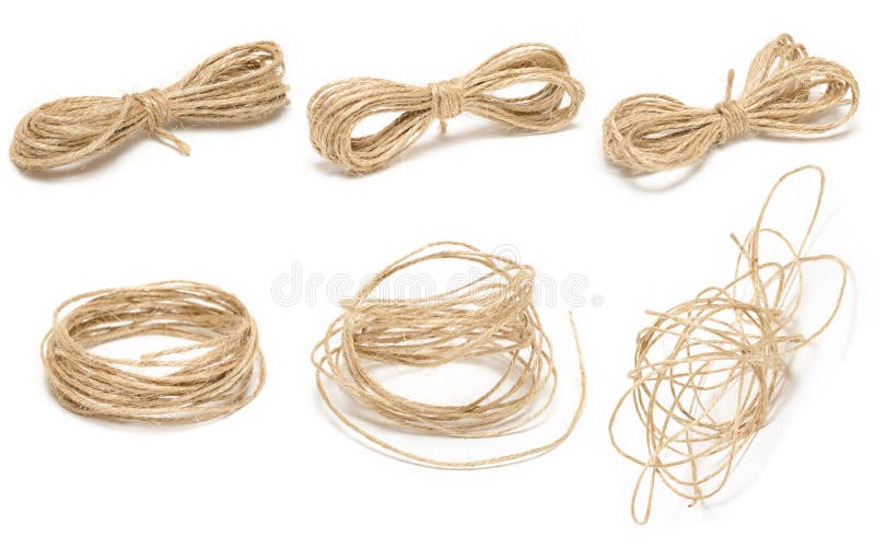 Jute Ropes Isolated on White Background Stock Image - Image of strength ...