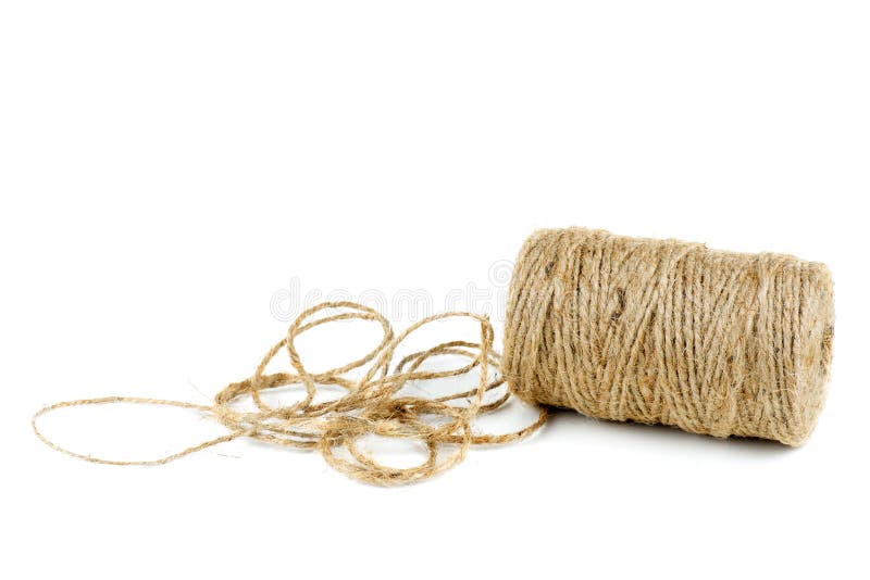 Jute Thread Craft Roll Isolated on the White Background Stock Image ...