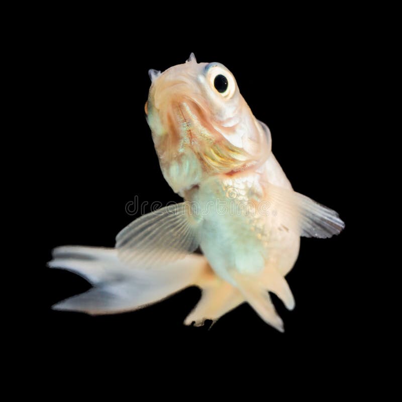 Juvenile Comet Goldfish Fry Isolated Stock Photo - Image of lazy, cute ...