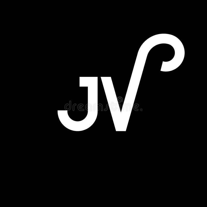 JV Letter Logo Design on Black Background. JV Creative Initials Letter ...