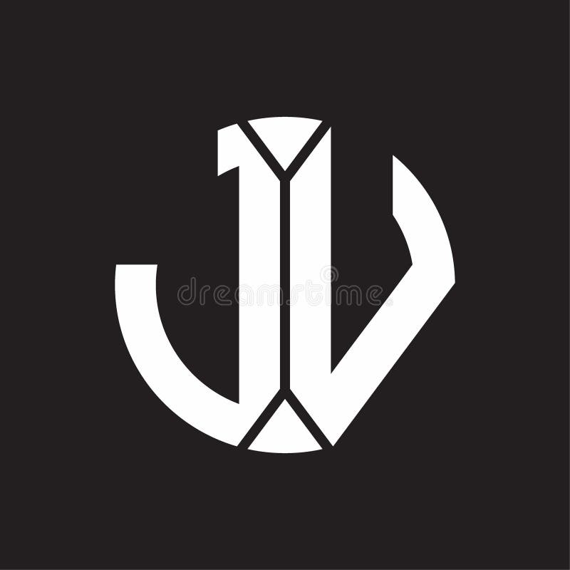 JV Logo Monogram with Piece Circle Ribbon Style Stock Vector ...