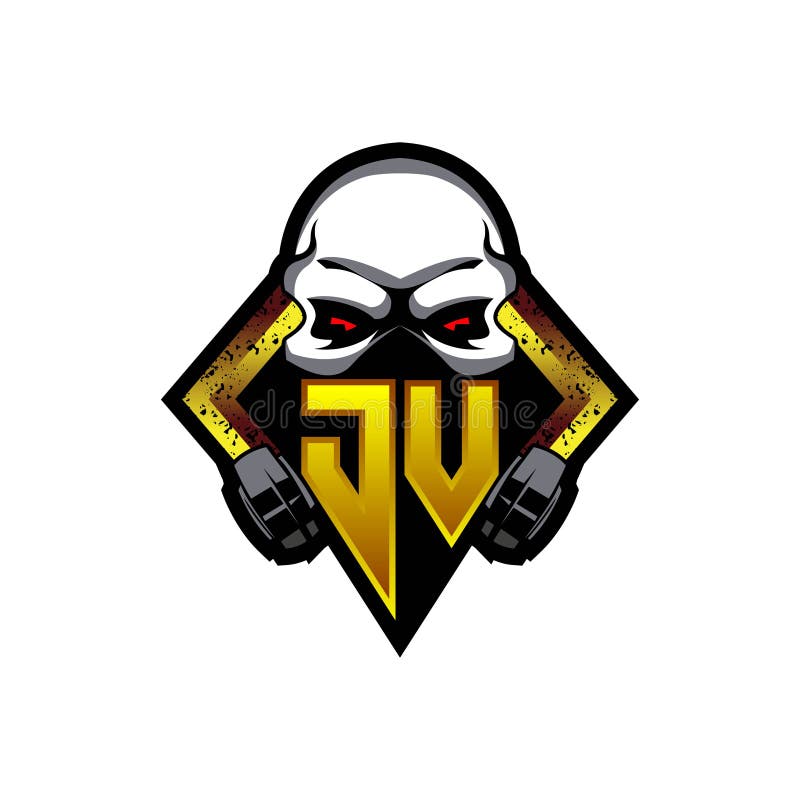 JV Logo Monogram with Skull Shape Designs Template Stock Vector ...