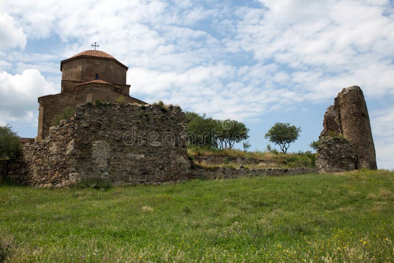 Jvari Church, Mtskheta, Georgia Stock Image - Image of caucasus, clouds ...
