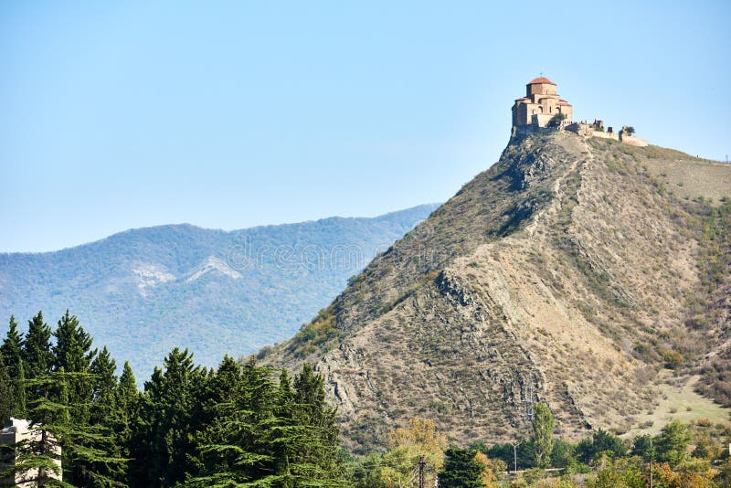 Jvari Monastery in Georgia stock photo. Image of attraction - 112428644