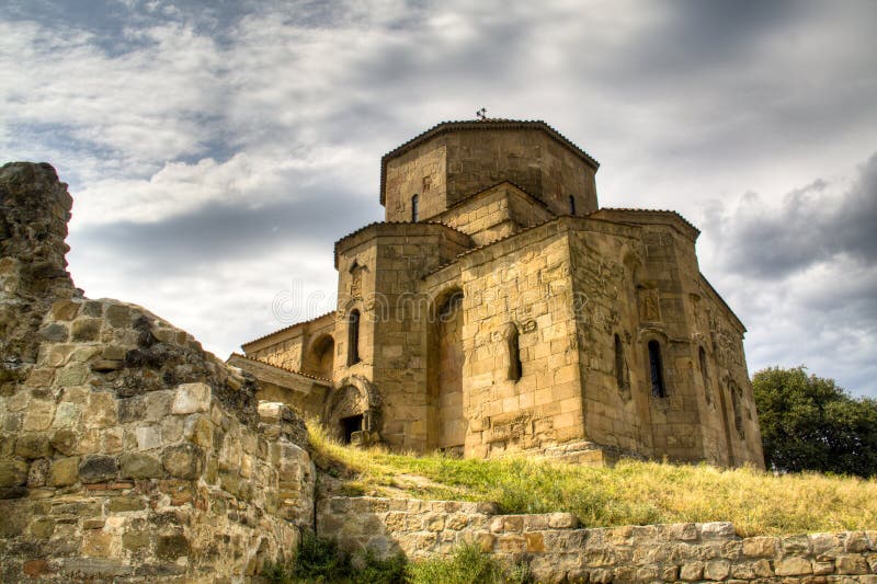 Jvari Monastery stock photo. Image of mtkvari, clouds - 4344582
