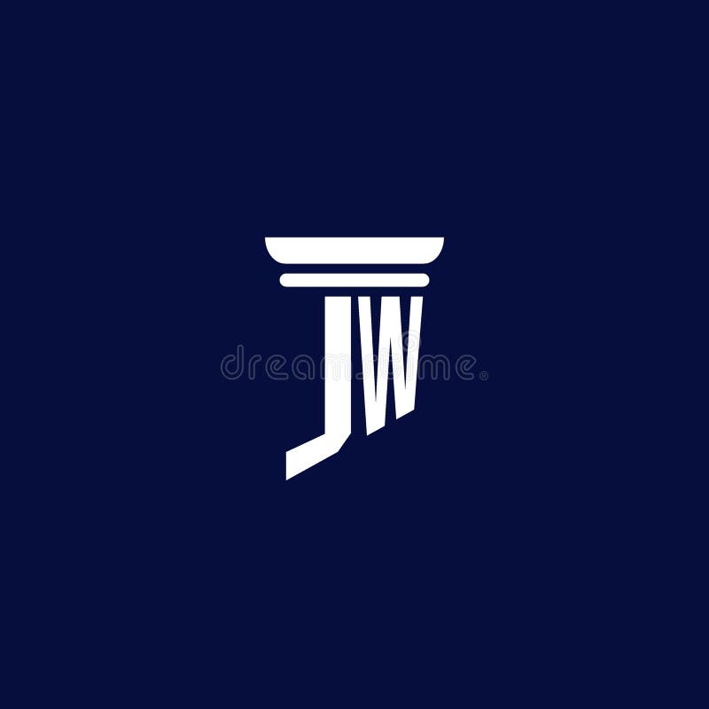 JW Initial Monogram Logo Design for Law Firm Stock Vector ...