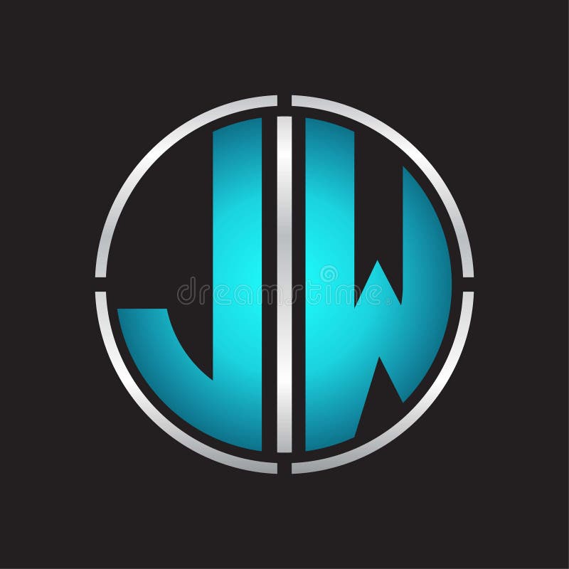JW Circle Shape Letter Logo Design Stock Vector - Illustration of color ...