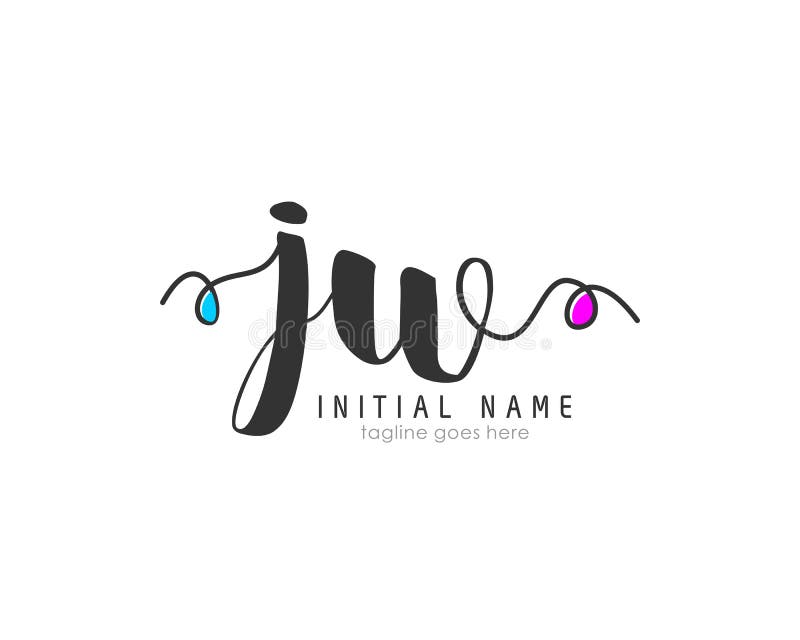 JW Signature Initial Logo Template Vector. Initial Signature Logo ...