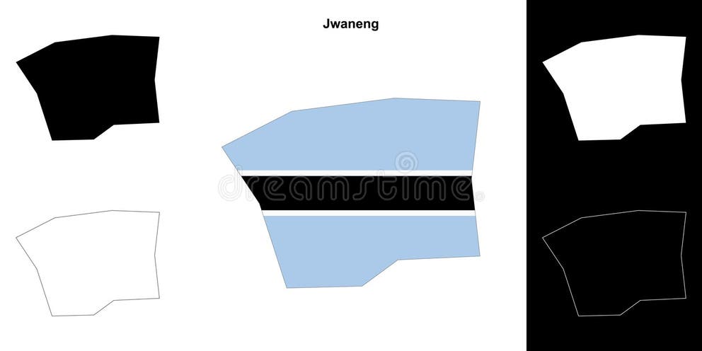 Jwaneng outline map stock vector. Illustration of border - 356540065